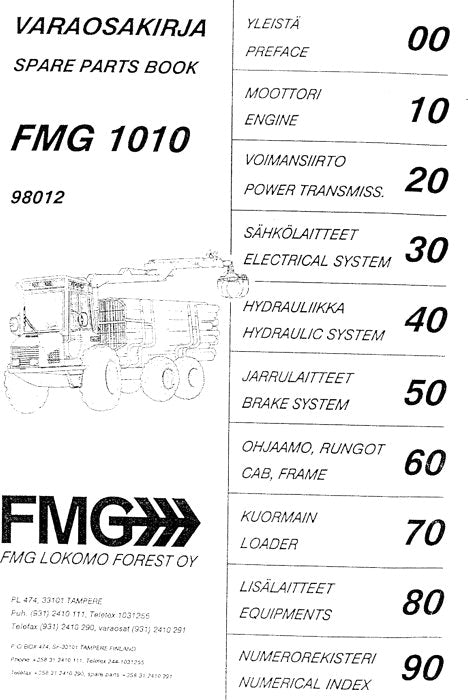 JOHN DEERE 1010 FORWARDER PARTS CATALOG MANUAL SER. 10101300–10101457 ...