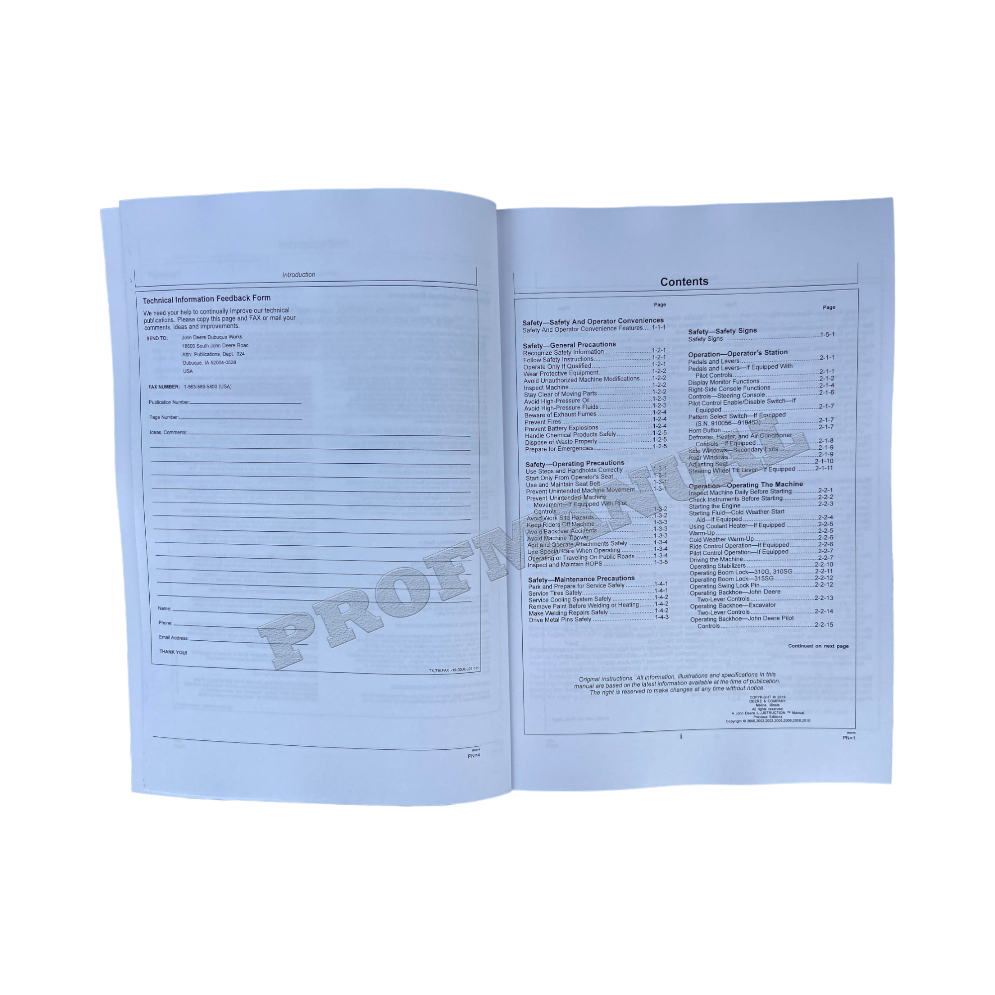 JOHN DEERE 310G 310SG 315SG BACKHOE LOADER OPERATORS MANUAL + !BONUS ...